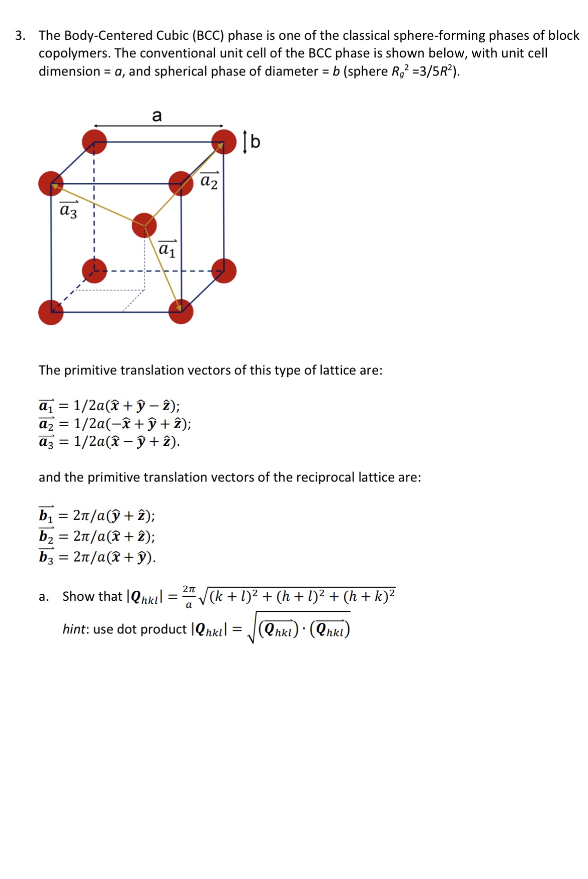 Solved 3. The Body-Centered Cubic (BCC) phase is one of the | Chegg.com