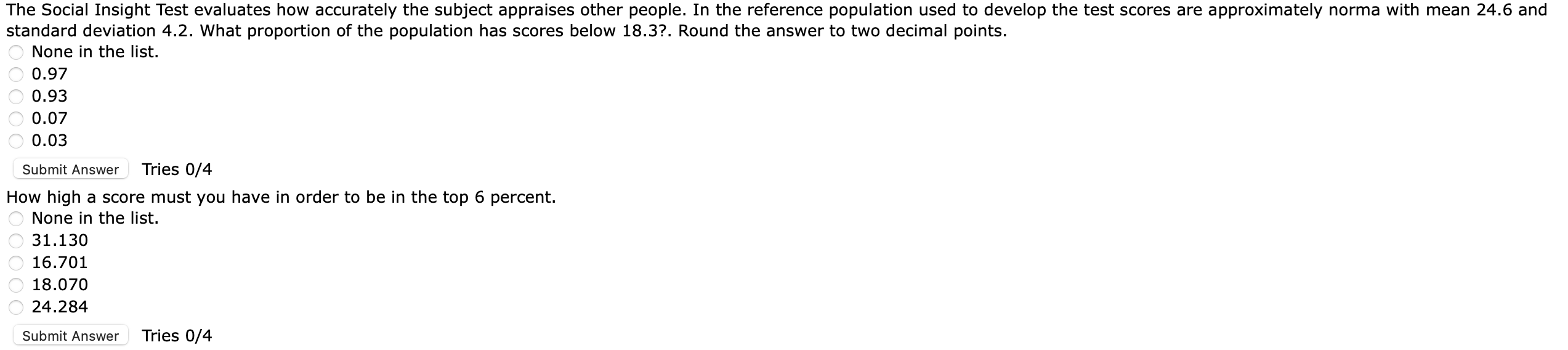Solved standard deviation 4.2. What proportion of the | Chegg.com