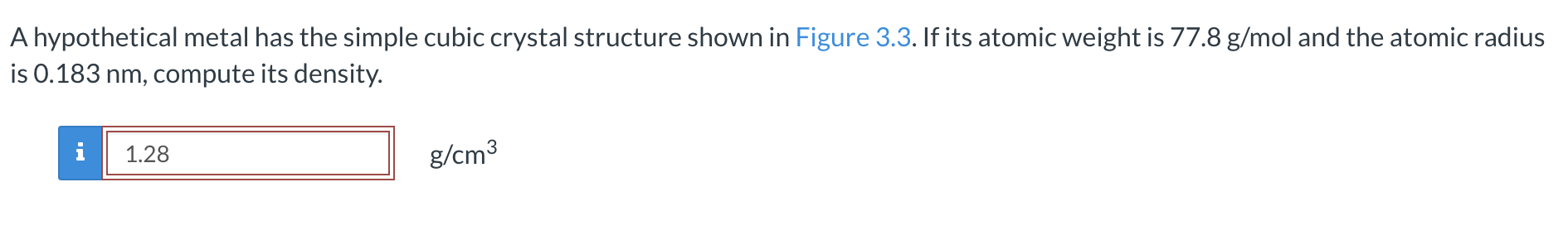 Solved A hypothetical metal has the simple cubic crystal | Chegg.com