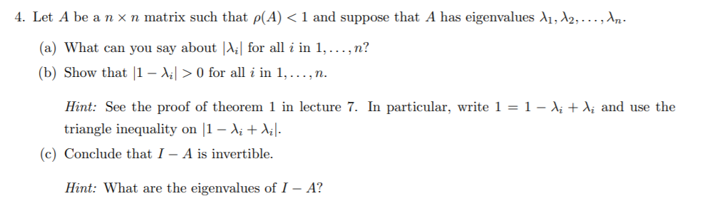Solved 4. Let A be a nxn matrix such that p(A)
