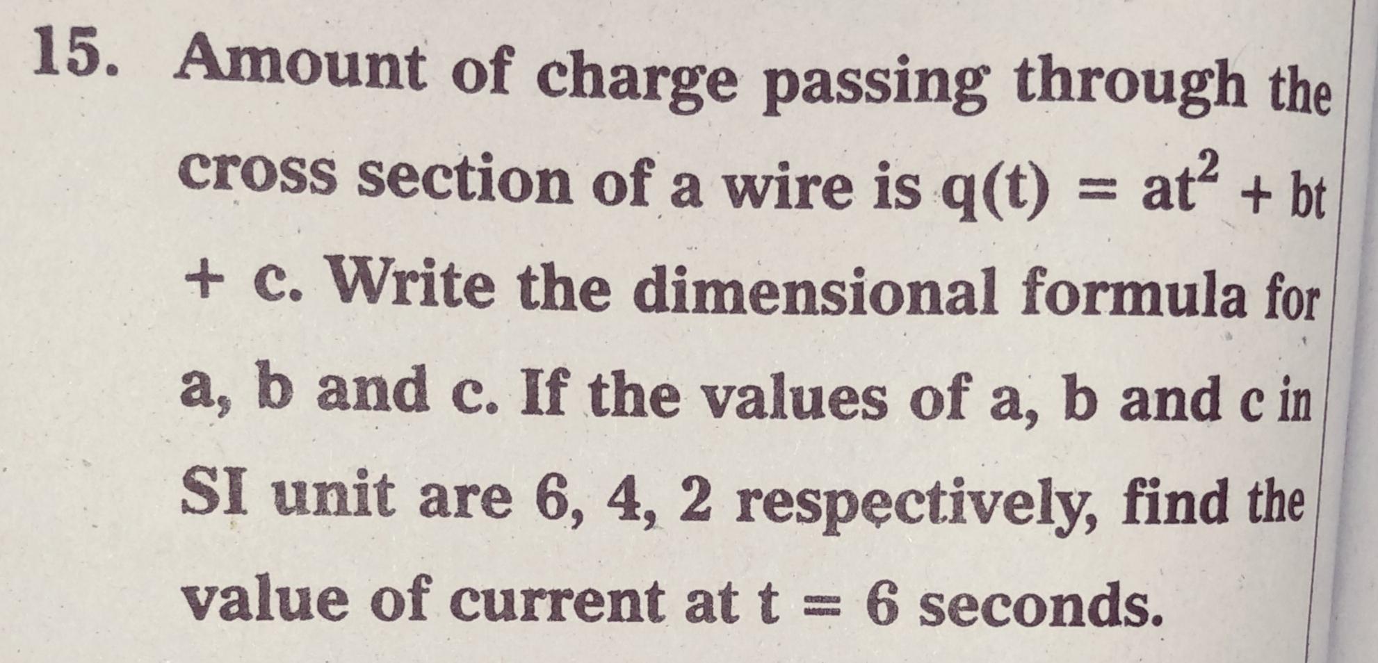 Solved 15. Amount of charge passing through the cross | Chegg.com