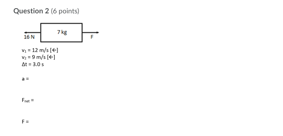 Solved Newton's Second Law Visual Problems Each of the | Chegg.com