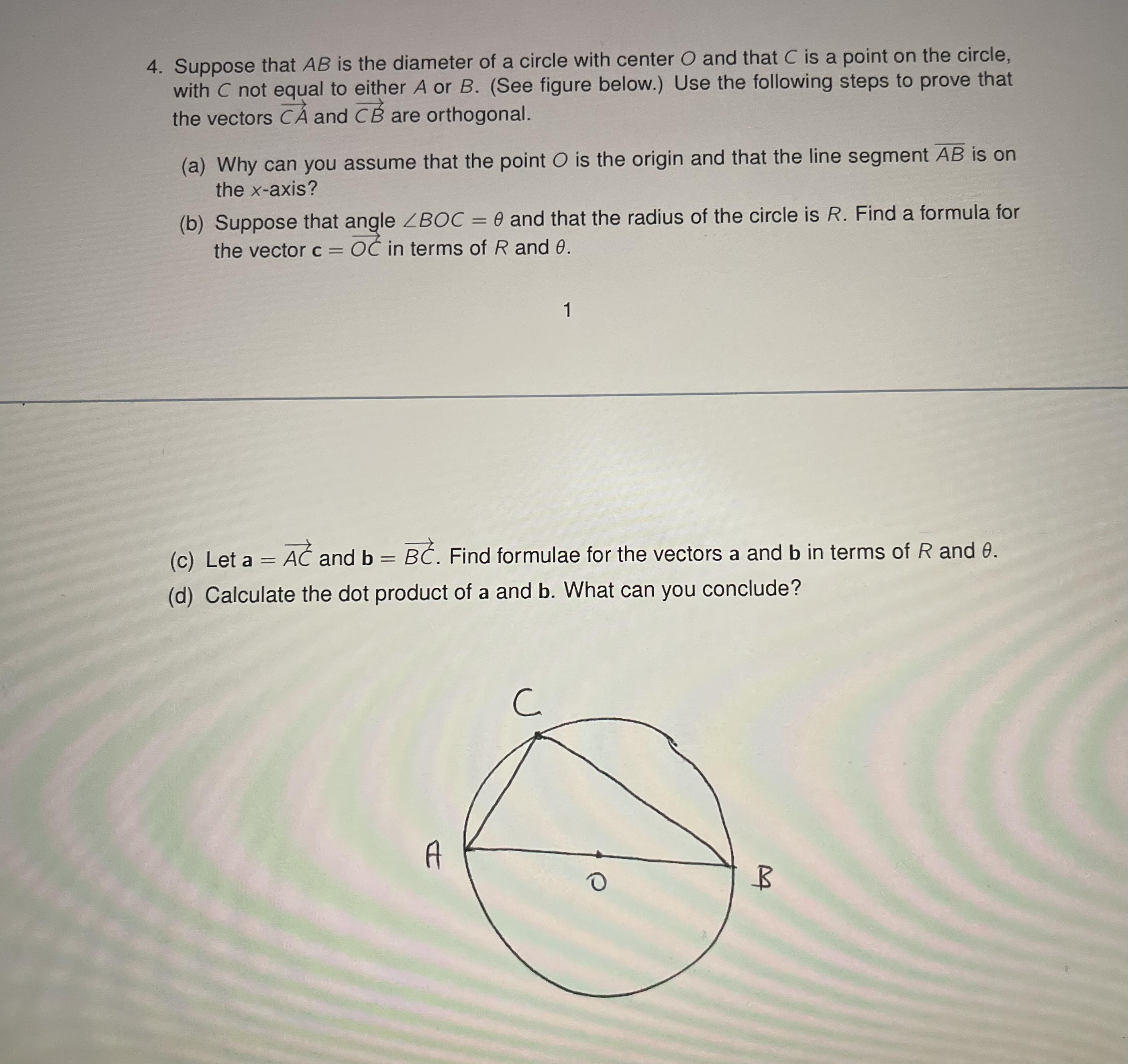 Solved 4. Suppose that AB is the diameter of a circle with | Chegg.com