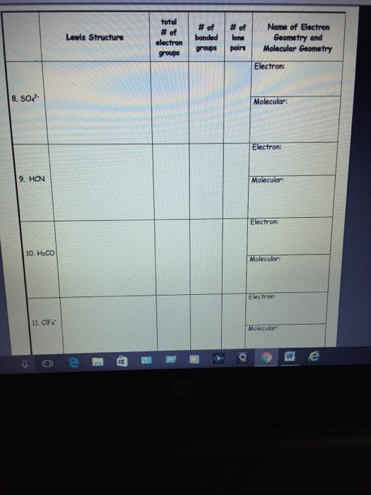 Solved Lewis Structure 9. HCN 10, H2CO 11. CIF4 total of of | Chegg.com