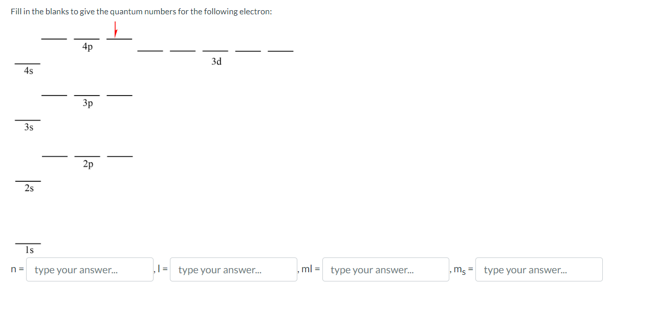 Solved Fill in the blanks to give the quantum numbers for | Chegg.com