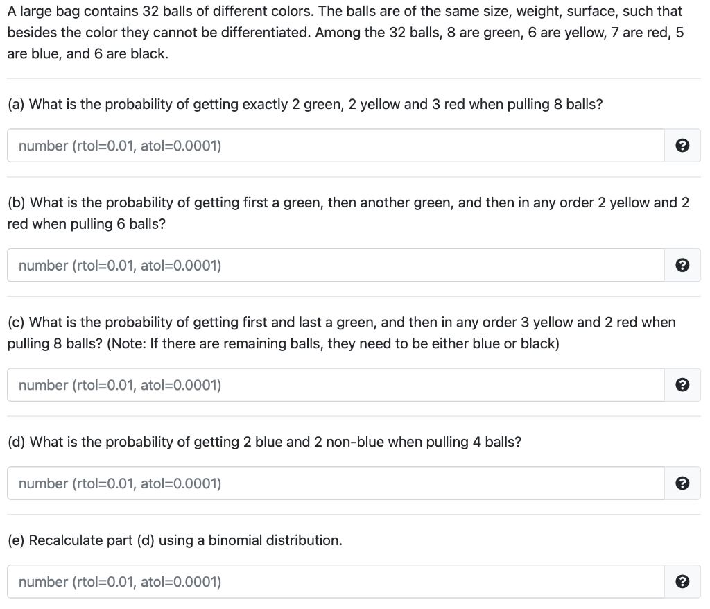 Solved A large bag contains 32 balls of different colors. | Chegg.com