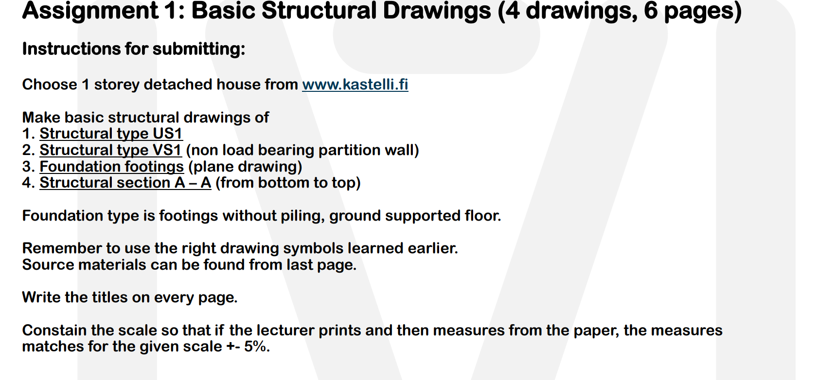 Solved Assignment 1: Basic Structural Drawings Drawing 1; | Chegg.com
