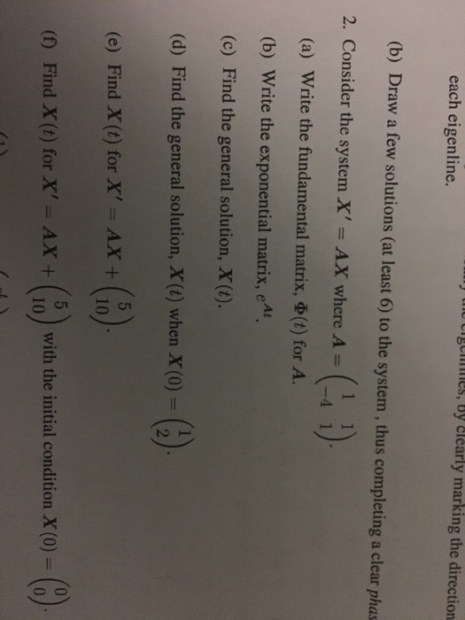 Solved Consider the system X' = AX where A = (1 -4 1 1). | Chegg.com