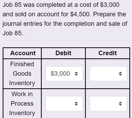 Solved Finished goods inventory Debit 3,000 (Credit Blank? | Chegg.com