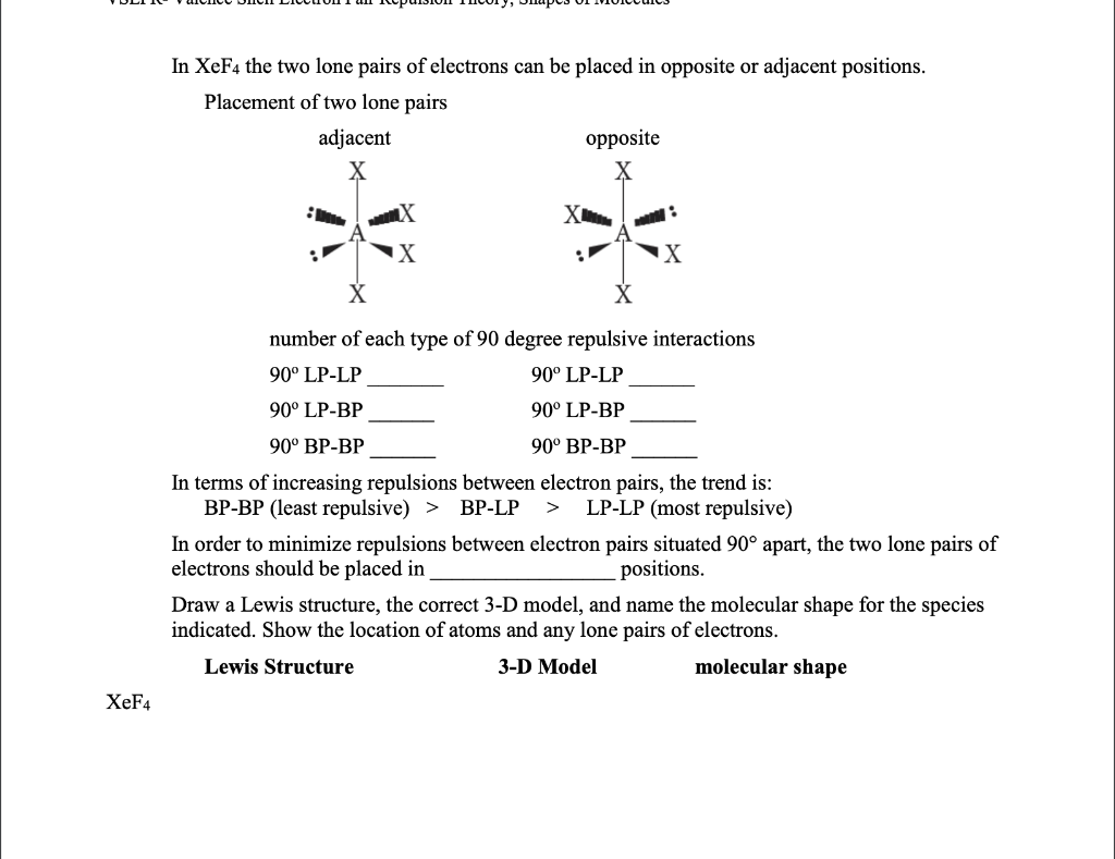 Solved In 13 , the three lone pairs of electrons can be | Chegg.com