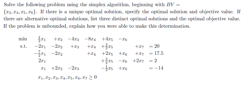 Solved Solve the following problem using the simplex | Chegg.com