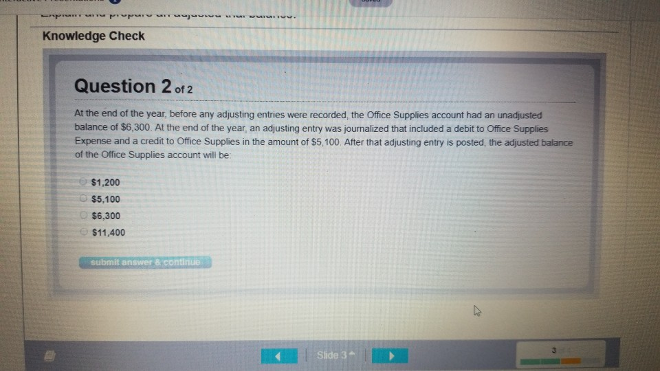 Solved Knowledge Check Question 2 of 2 At the end of the | Chegg.com