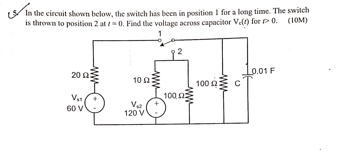 Solved In the circuit shown below, the switch has been in | Chegg.com