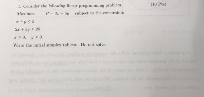 Solved Consider The Following Linear Programming Problem 10 