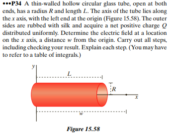 Solved ...P34 A thin-walled hollow circular glass tube, open | Chegg.com