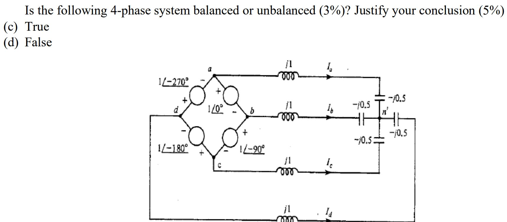 Solved Is the following 4-phase system balanced or | Chegg.com