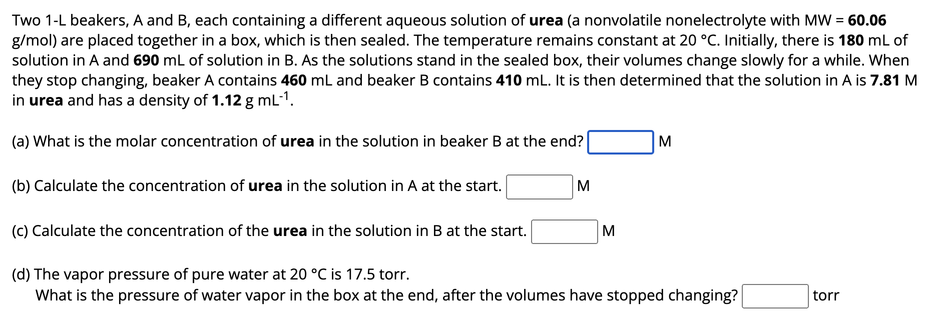 Solved Two 1-L beakers, A and B, ﻿each containing a | Chegg.com