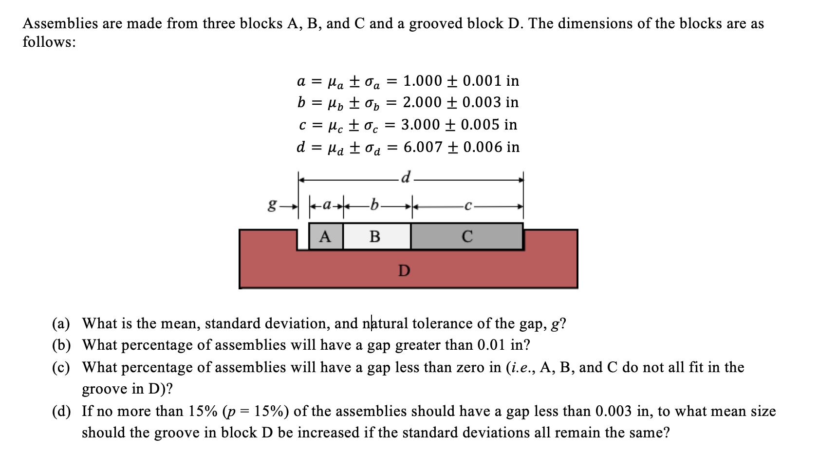 Solved Assemblies are made from three blocks A, B, and C and | Chegg.com