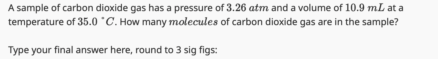 Solved A sample of carbon dioxide gas has a pressure of 3.26 | Chegg.com