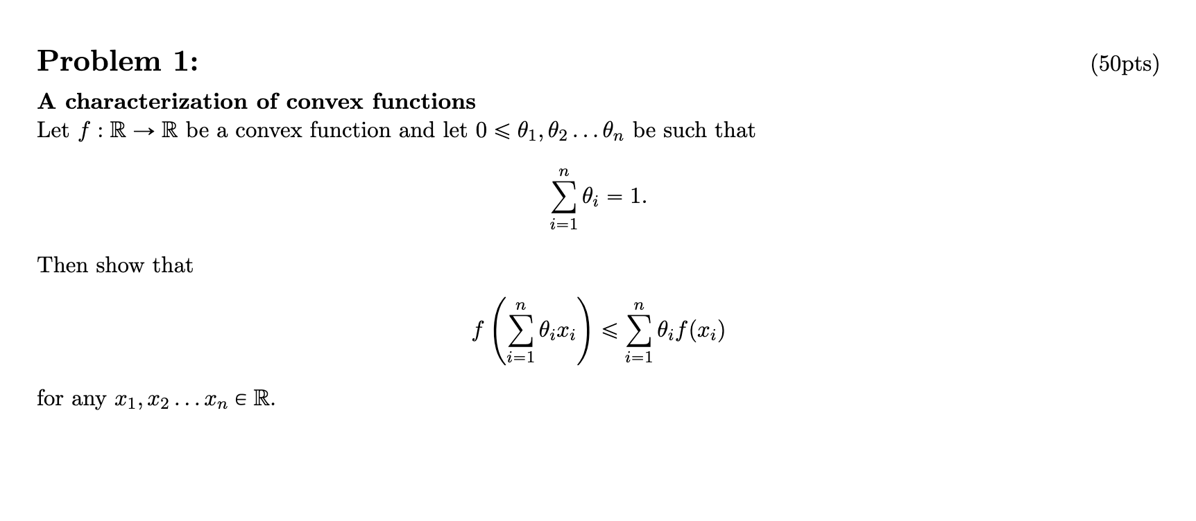 Solved Problem 1:A characterization of ﻿convex functionsLet | Chegg.com