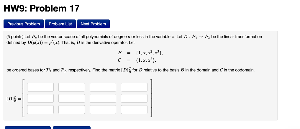 Solved HW9: Problem 17 Previous Problem Problem List Next | Chegg.com