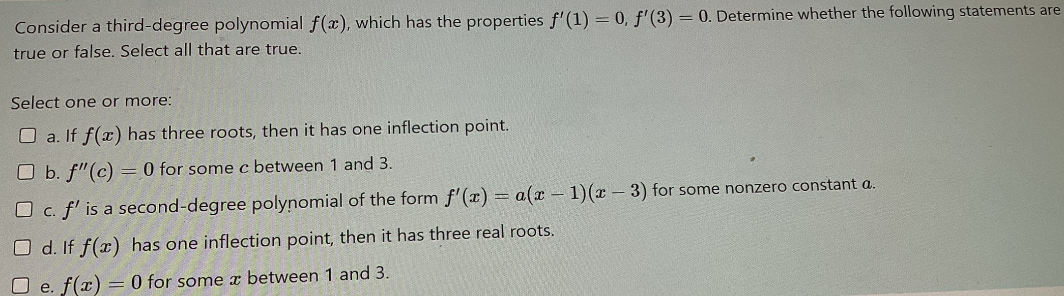 Solved Consider a third-degree polynomial f(x), which has | Chegg.com