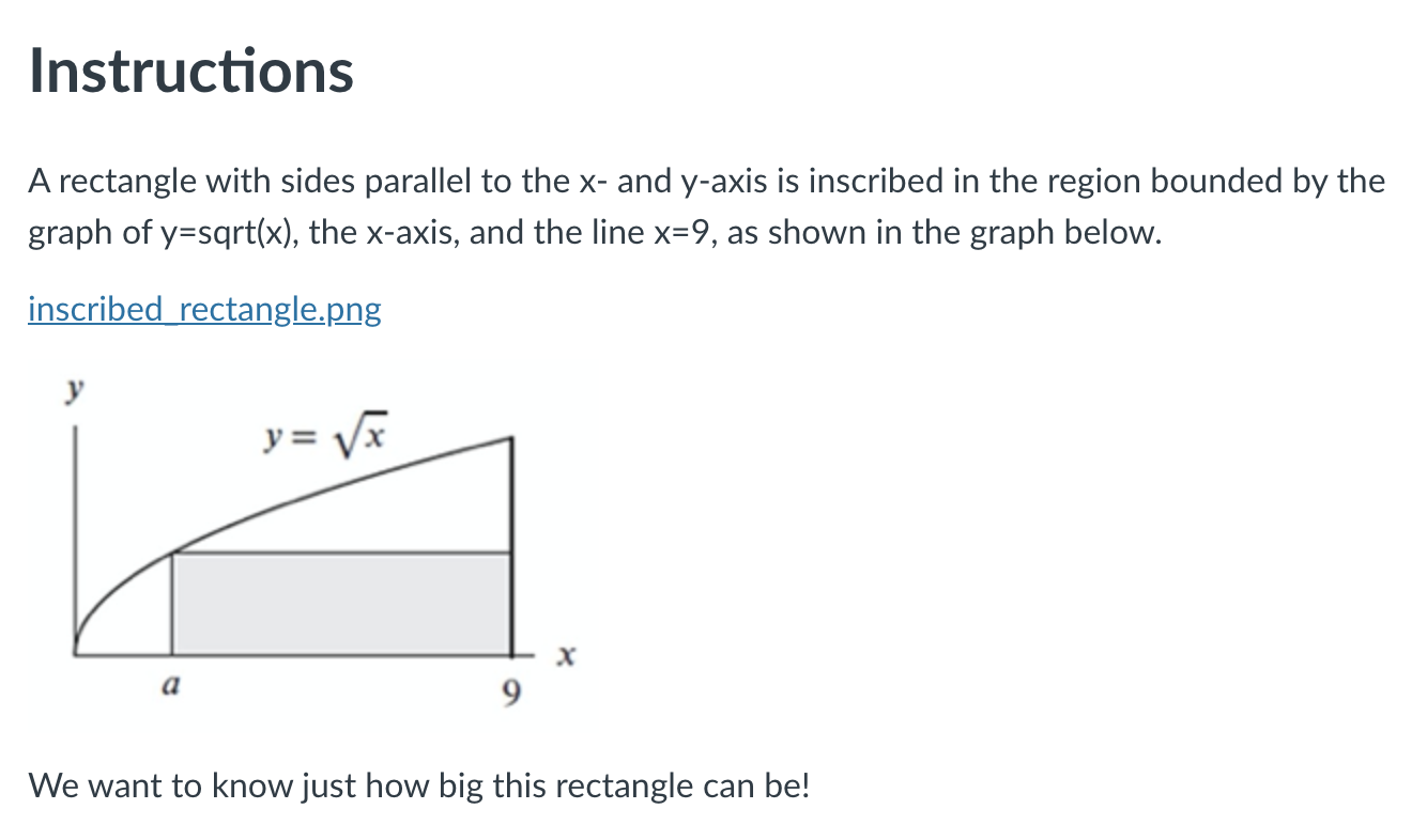Solved Instructions A rectangle with sides parallel to the | Chegg.com