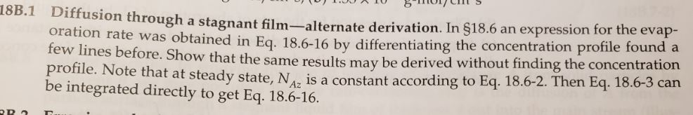 Solved .1 Diffusion through a stagnant film-alternate | Chegg.com
