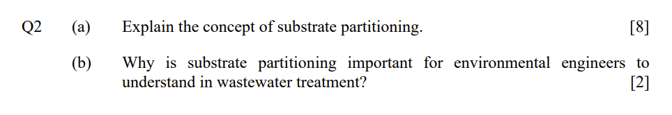 Solved Q2 (a) Explain the concept of substrate partitioning. | Chegg.com