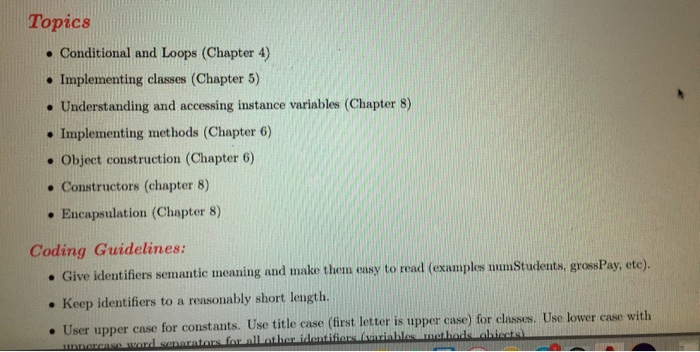 Solved: Topics E Conditional And Loops (Chapter 4) . Imple... | Chegg.com