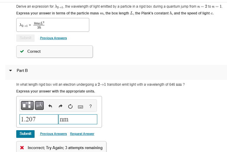 Solved Derive an expression for λ2→1, the wavelength of | Chegg.com