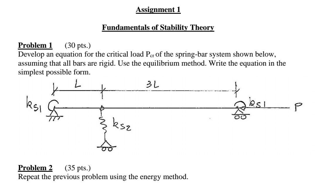Solved Assignment 1 Fundamentals of Stability Theory Problem | Chegg.com