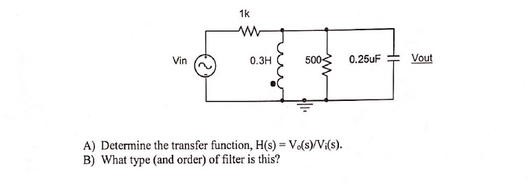 Solved Consider the filter circuit shown below. Determine | Chegg.com