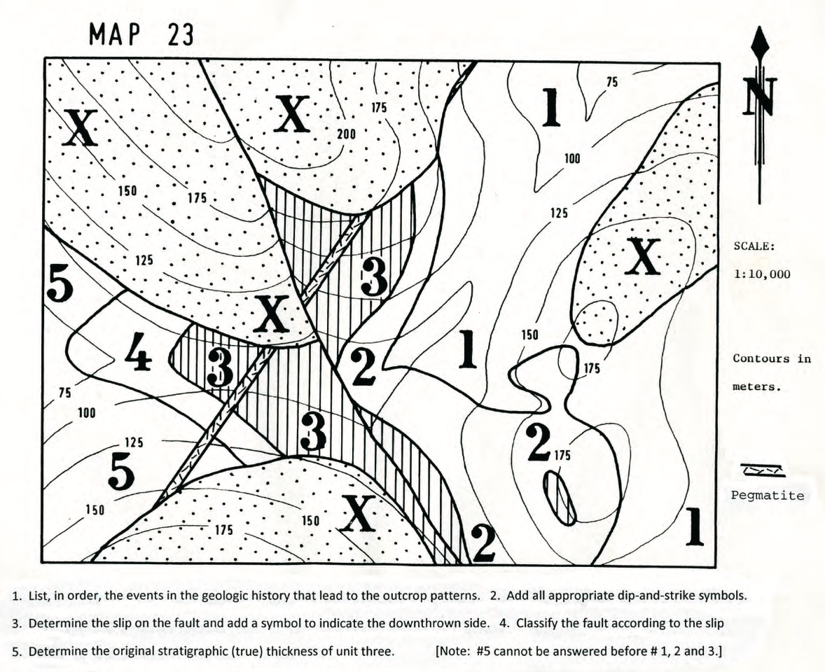 Solved 1. Add all the dip and strike symbols to map, | Chegg.com