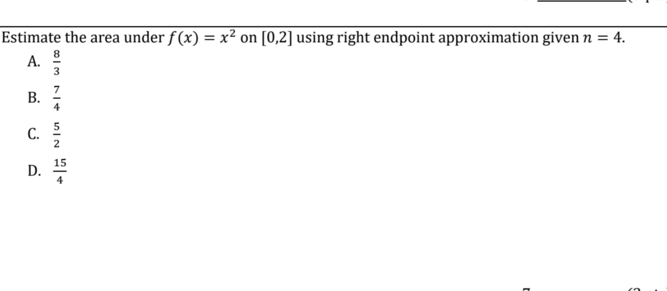 Solved Estimate the area under f(x)=x2 on [0,2] using right | Chegg.com