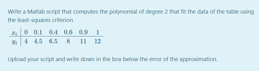 Solved Write a Matlab script that computes the polynomial of | Chegg.com