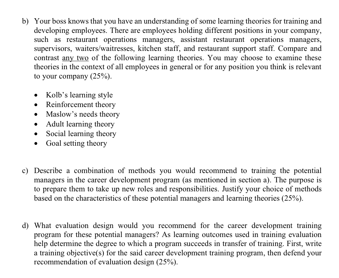 Solved Textbook: Noe, R. A. (2020). Employee Training and | Chegg.com