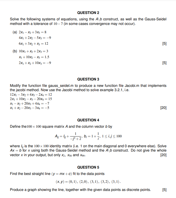 Solved Solve the following systems of equations, using the | Chegg.com