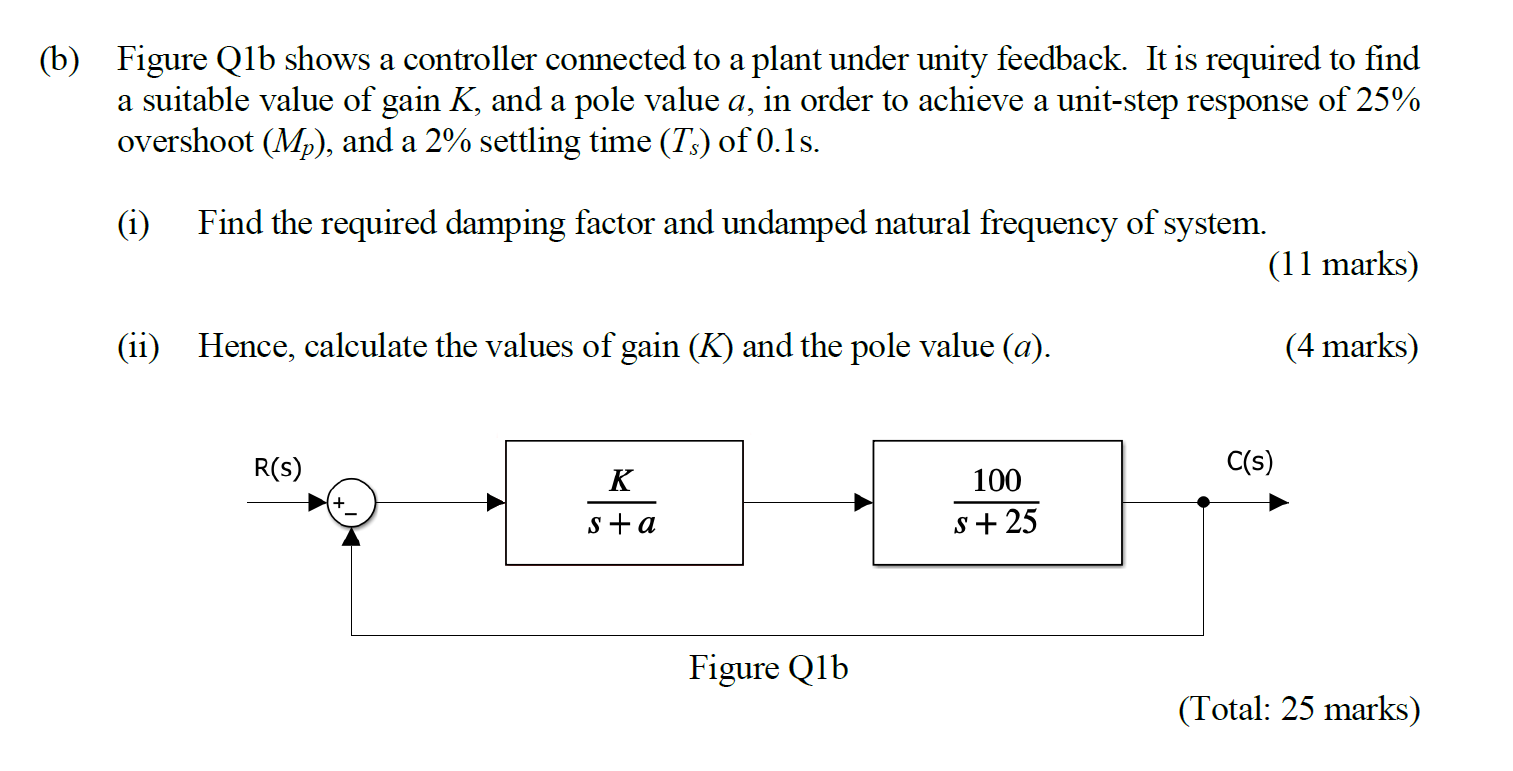 Solved (b) ﻿Figure Q1b ﻿shows a controller connected to ﻿a | Chegg.com
