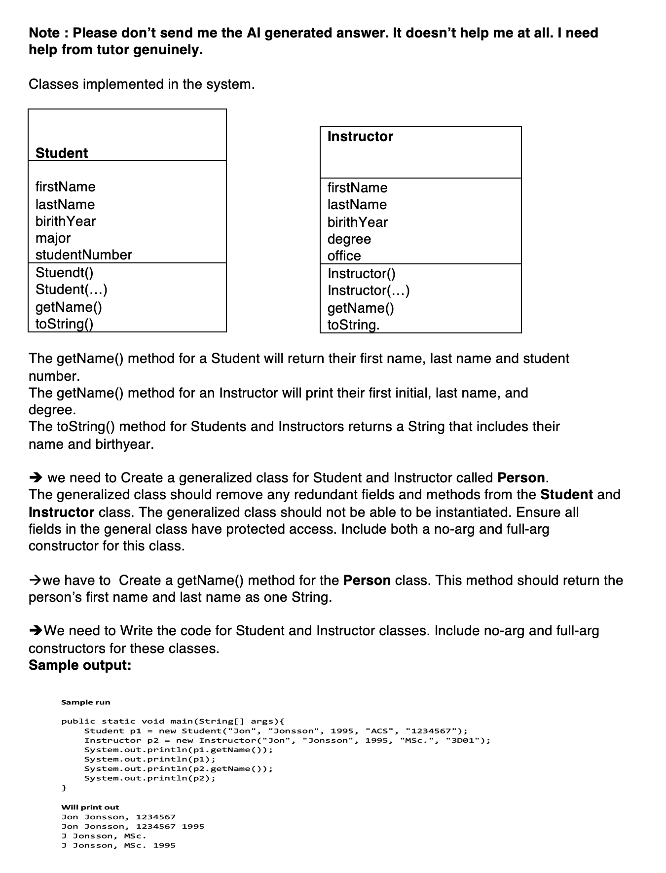 Solved Sample runpublic static void main(String[] | Chegg.com