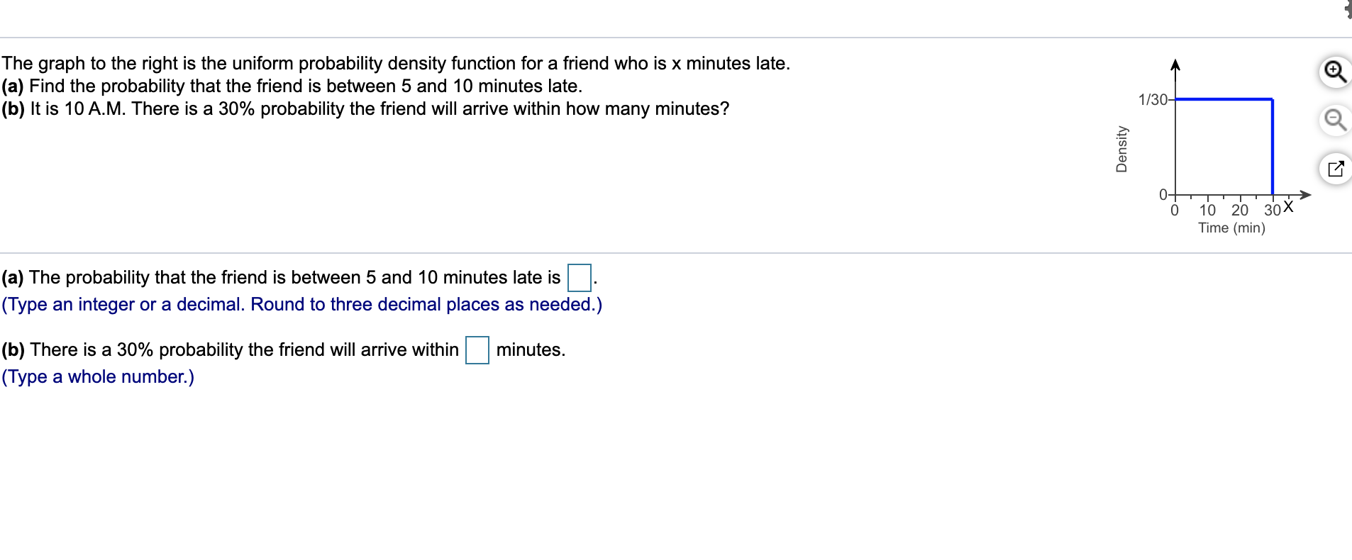 Solved The graph to the right is the uniform probability | Chegg.com