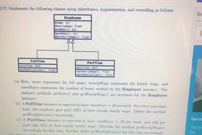 Solved (11) Draw a class diagram depicting inheritance in | Chegg.com
