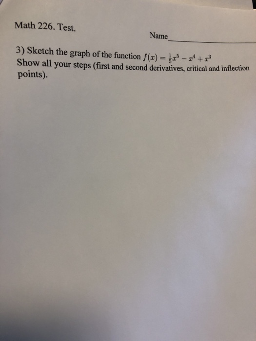 Solved Math 226. Test. Name 3) Sketch t p-2+ 23 Show all | Chegg.com