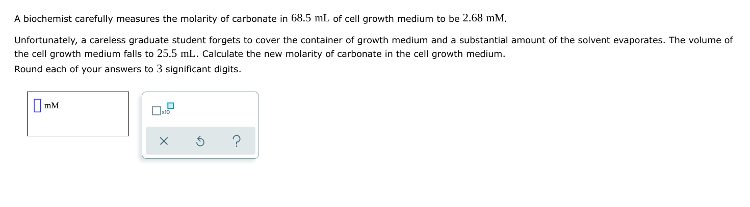 Solved A chemistry student is given 1.00 L of a clear | Chegg.com