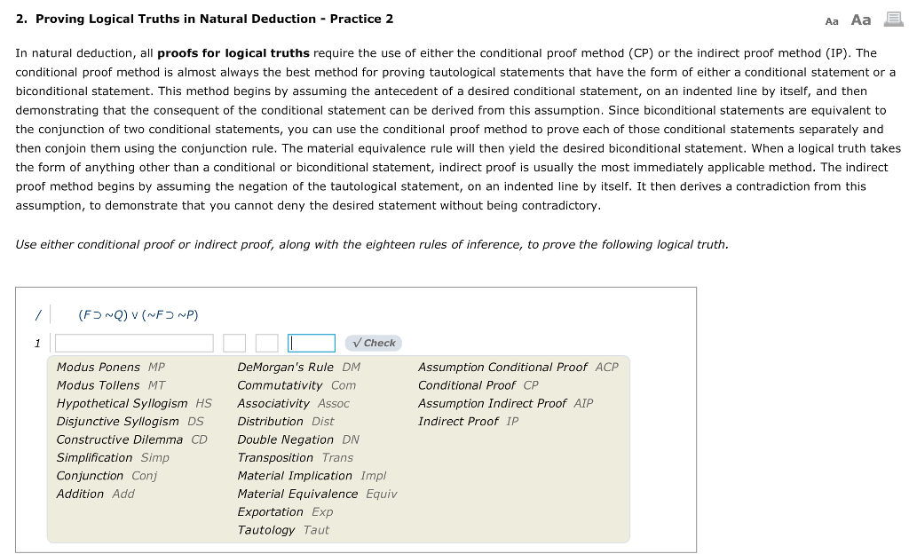 Solved Proving logical truths in natural deduction practice | Chegg.com