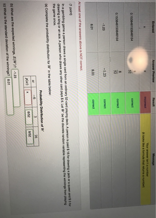 Solved Your answer isn't a number it looks like a formula | Chegg.com
