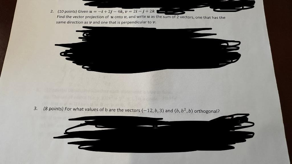 Solved 2. (10 points) Given u=−i+2j−4k,v=2i−j+2k Find the | Chegg.com