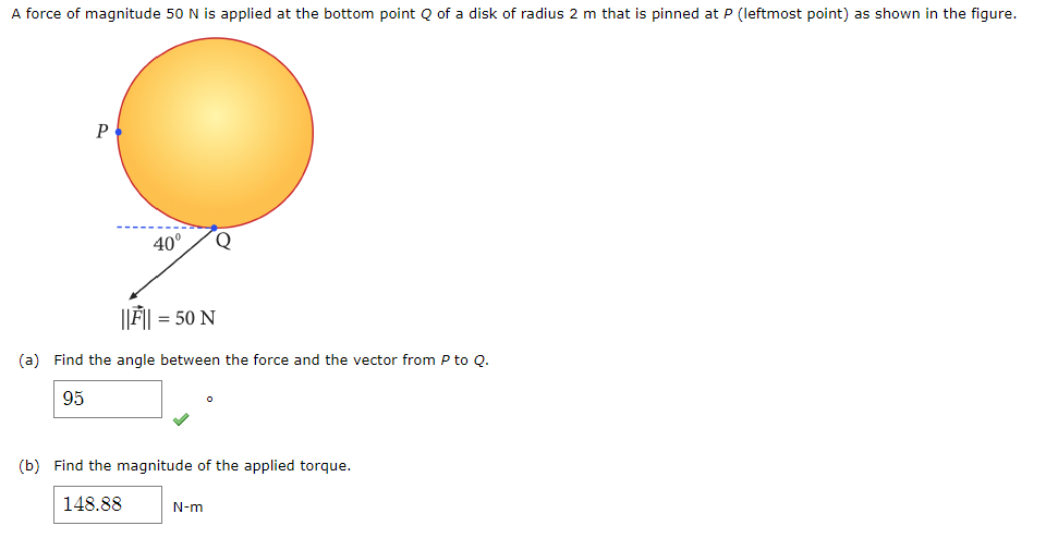 Solved A force of magnitude 50 N is applied at the bottom | Chegg.com