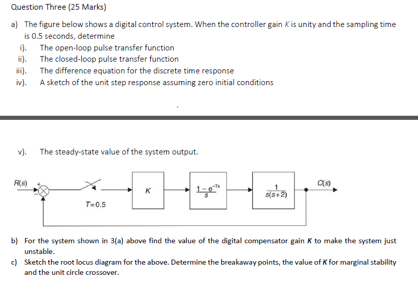 Solved Question Three (25 Marks) a) The figure below shows a | Chegg.com