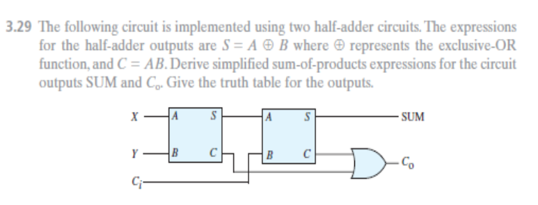 Solved 3.29 The following circuit is implemented using two | Chegg.com